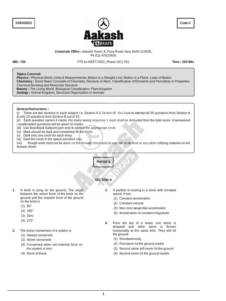 FTS-01 (Code-C) | PDF | Velocity | Acceleration