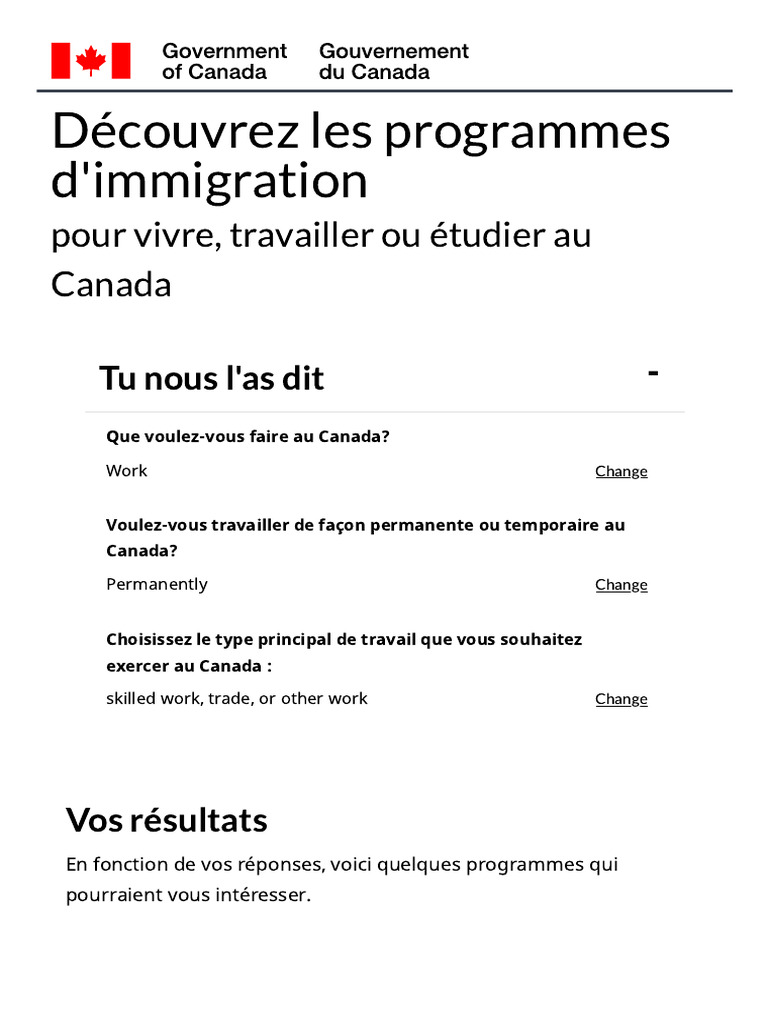 Programmes d'immigration au Canada | PDF | Canada | Mondialisation ...