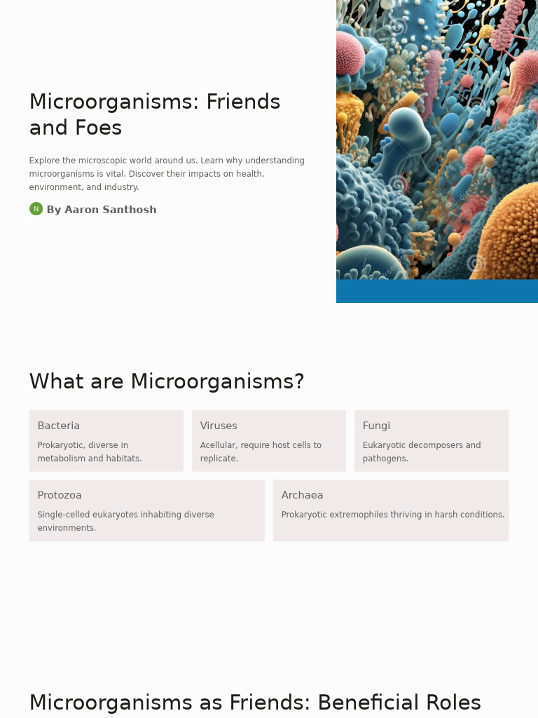 Microorganisms Friends and Foes | PDF | Microorganism | Bacteria
