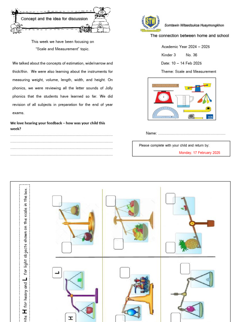 Homework - 36 Scale - Measurement - k3 | PDF