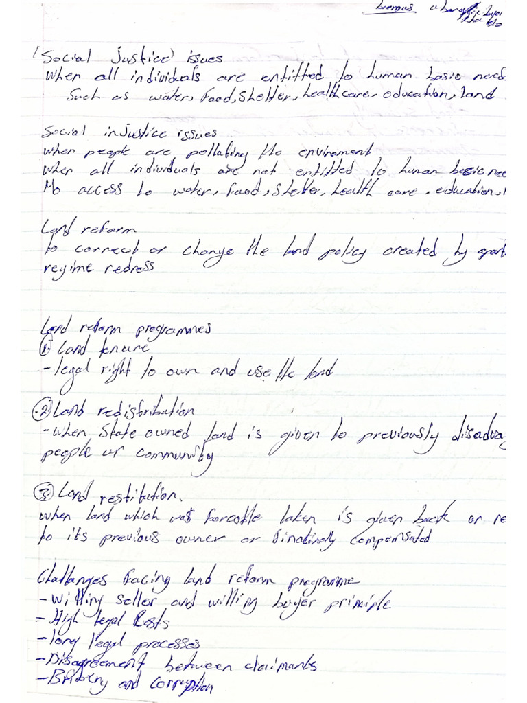Grade 12 Geography Settlement Social Justice Issues | PDF