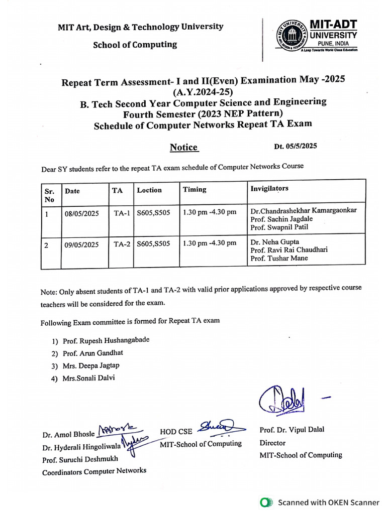CN Repeat TA Exam May25 | PDF