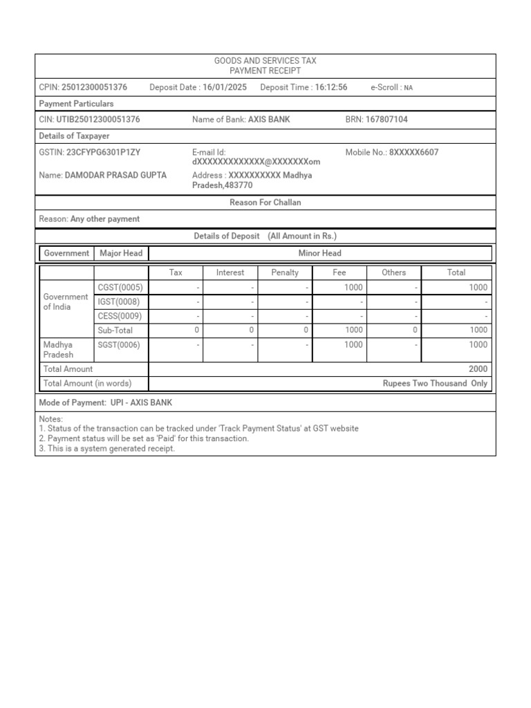 GST-Challan Receipt | PDF