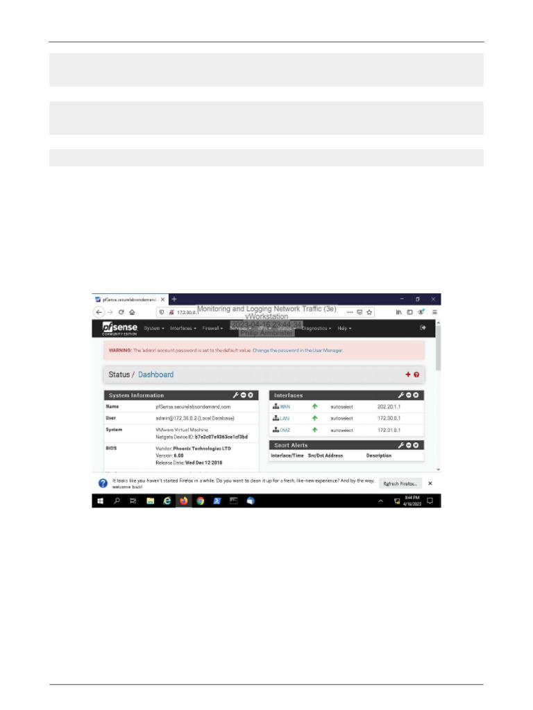 Monitoring and Logging Network Traffic 3e - Philip Armbrister | PDF | Firewall (Computing ...