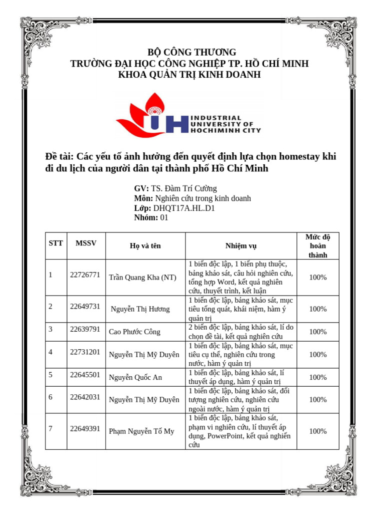 Nghiên cứu trong kinh doanh iuh | PDF