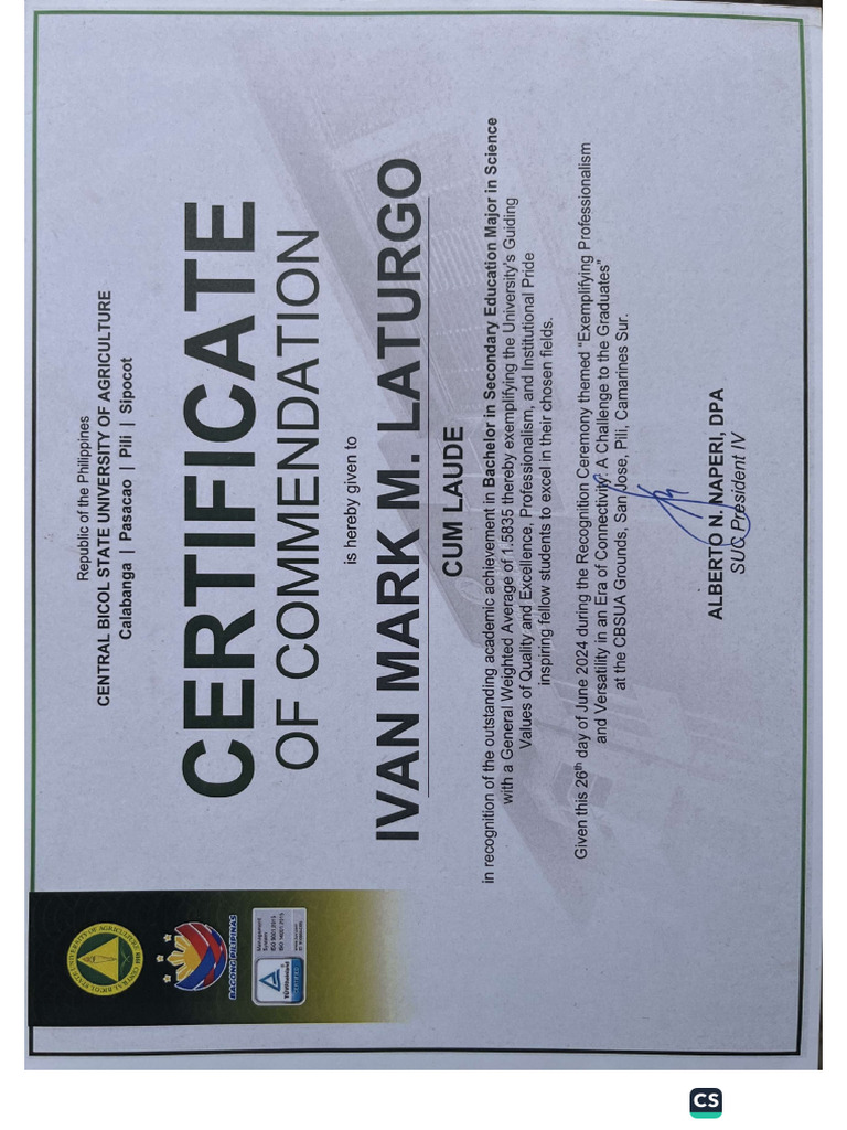 E. Certificate | PDF