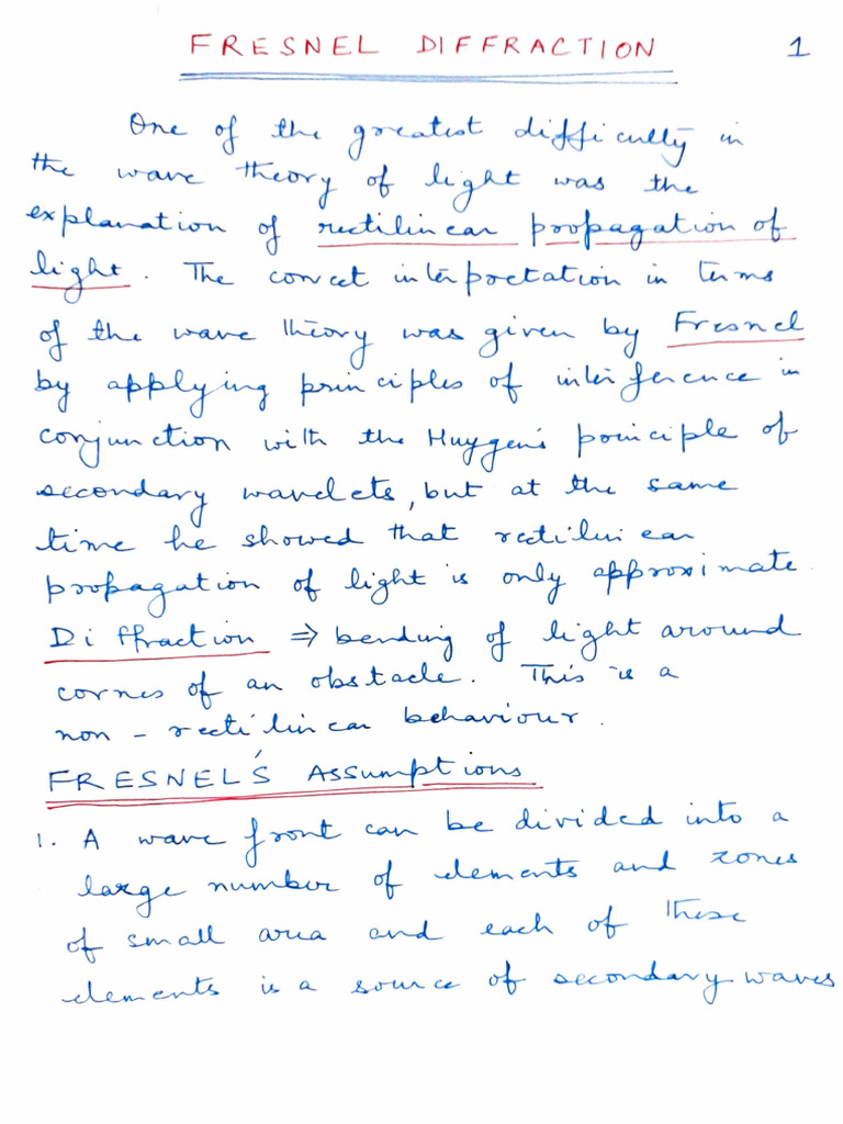 Fresnel Diffraction | PDF