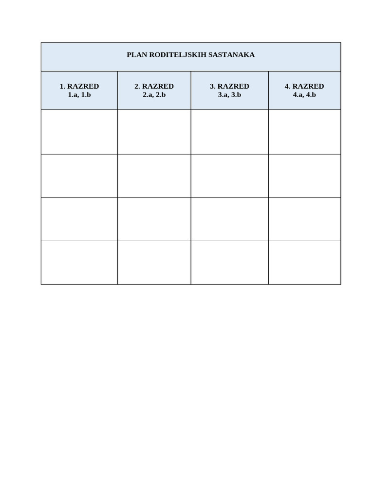 Obrazac - Plan Roditeljskih RN | PDF