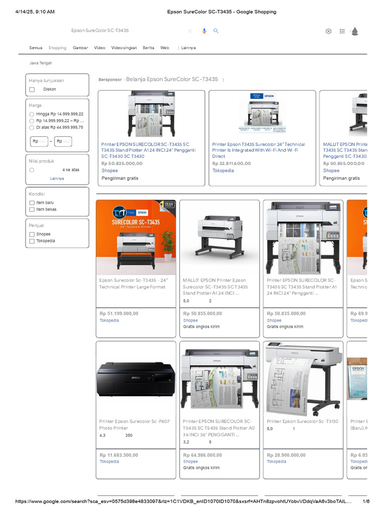 Epson SureColor SC-T3435 - Google Shopping | PDF | Printer (Computing) | Publishing