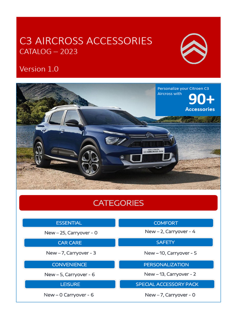C3 Aircross Accessories Catalog-1 | PDF | Trunk (Car) | Car