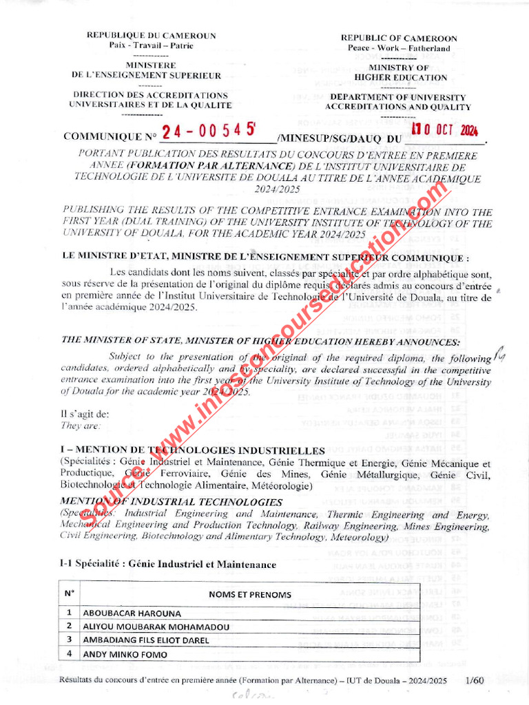 Resultats IUT - UD - 2024 - 1ere Annee - Formation Par Alternance | PDF