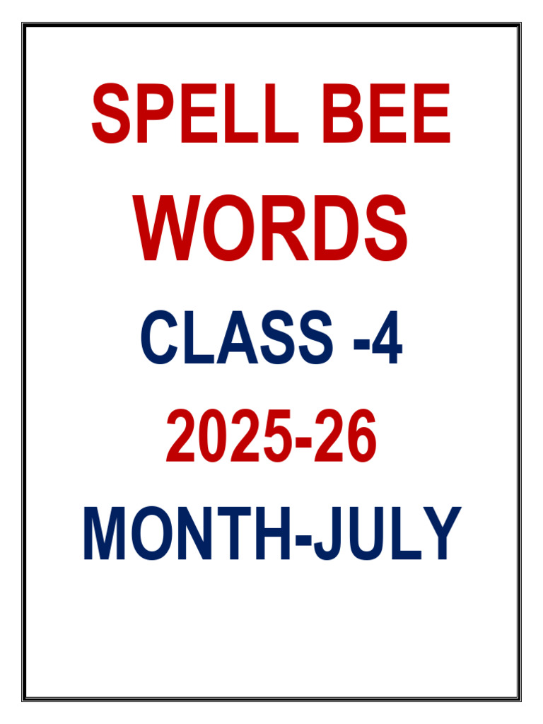 Spell Bee Class - 4 Month July 2025 | PDF | Waste | Root