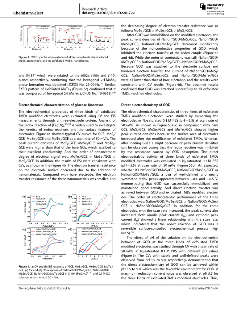 ChemistrySelect - 2022 - Wang - Property Comparison of Transition Metal Dichalcogenides MoS2 ...