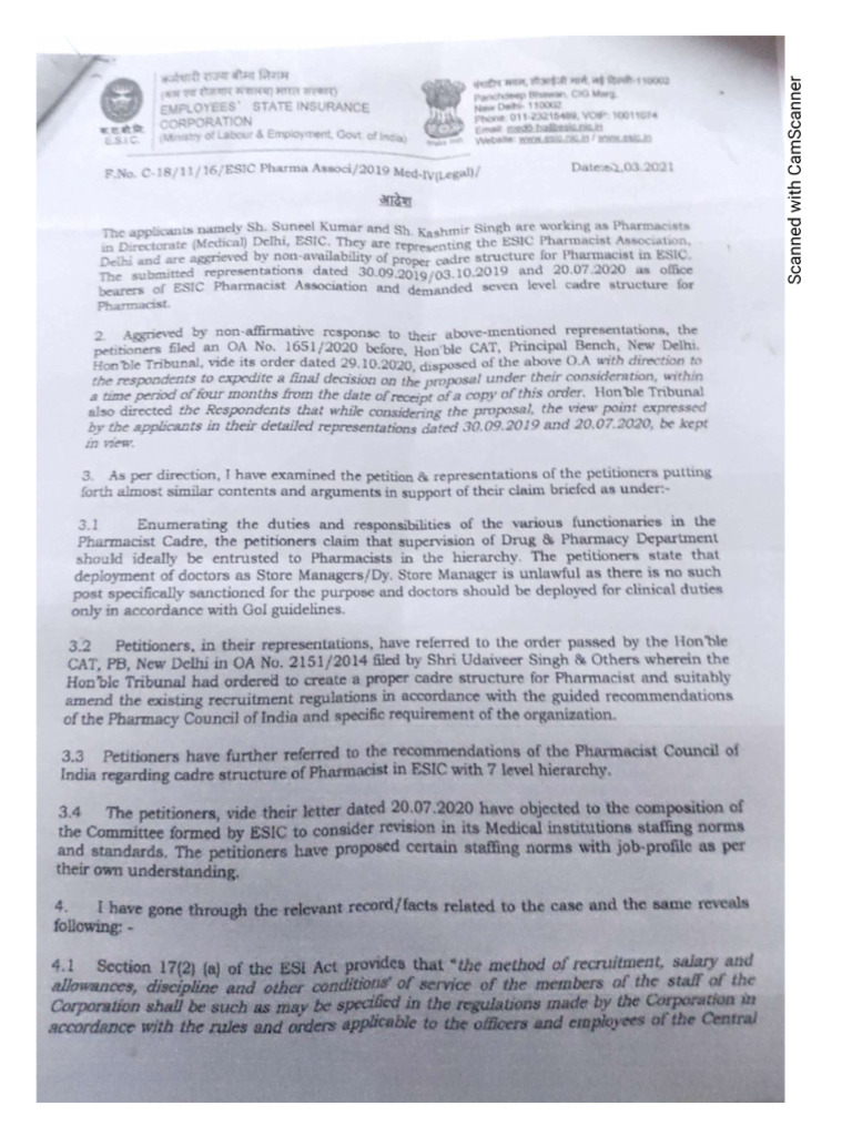 Speaking Order ESIC | PDF