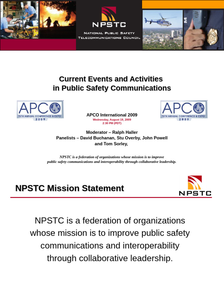 NPSTC APCO Panel Presentation 090819 Final | PDF | Federal Communications Commission | Radio ...