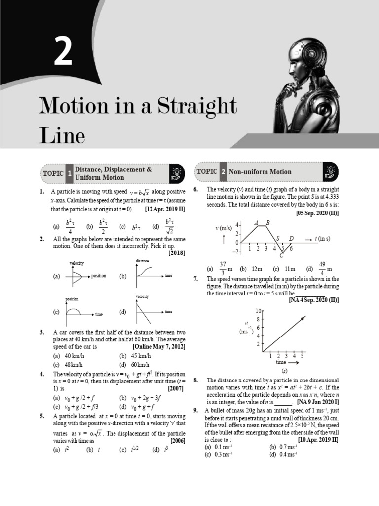 1D Pyq | PDF | Speed | Acceleration