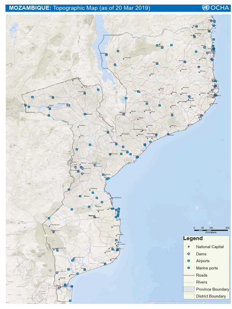 07mozambique Topological Map - Countrywidesmallsize | PDF | Mozambique