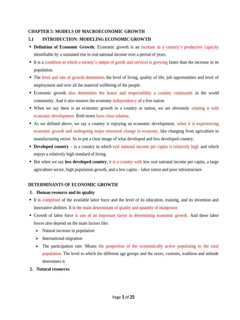 Economic Growth Models Explained | PDF | Economic Growth | Production ...