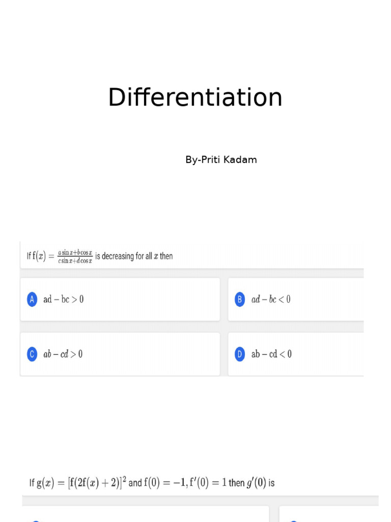 Differentiation | PDF