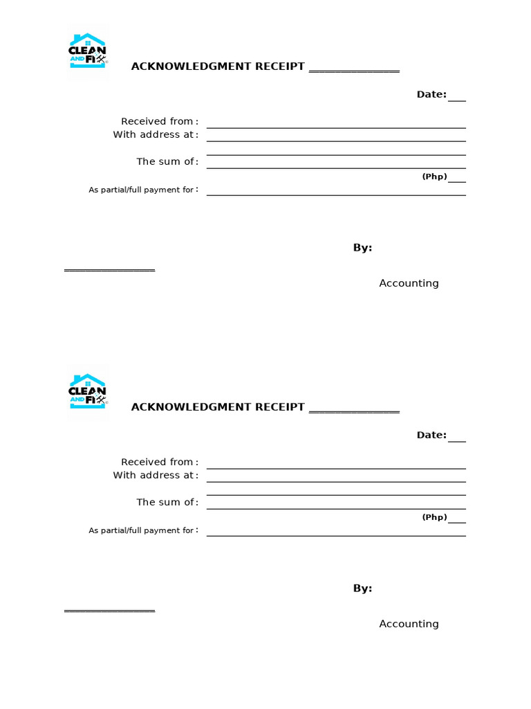 Acknowledgement Receipt Format | PDF