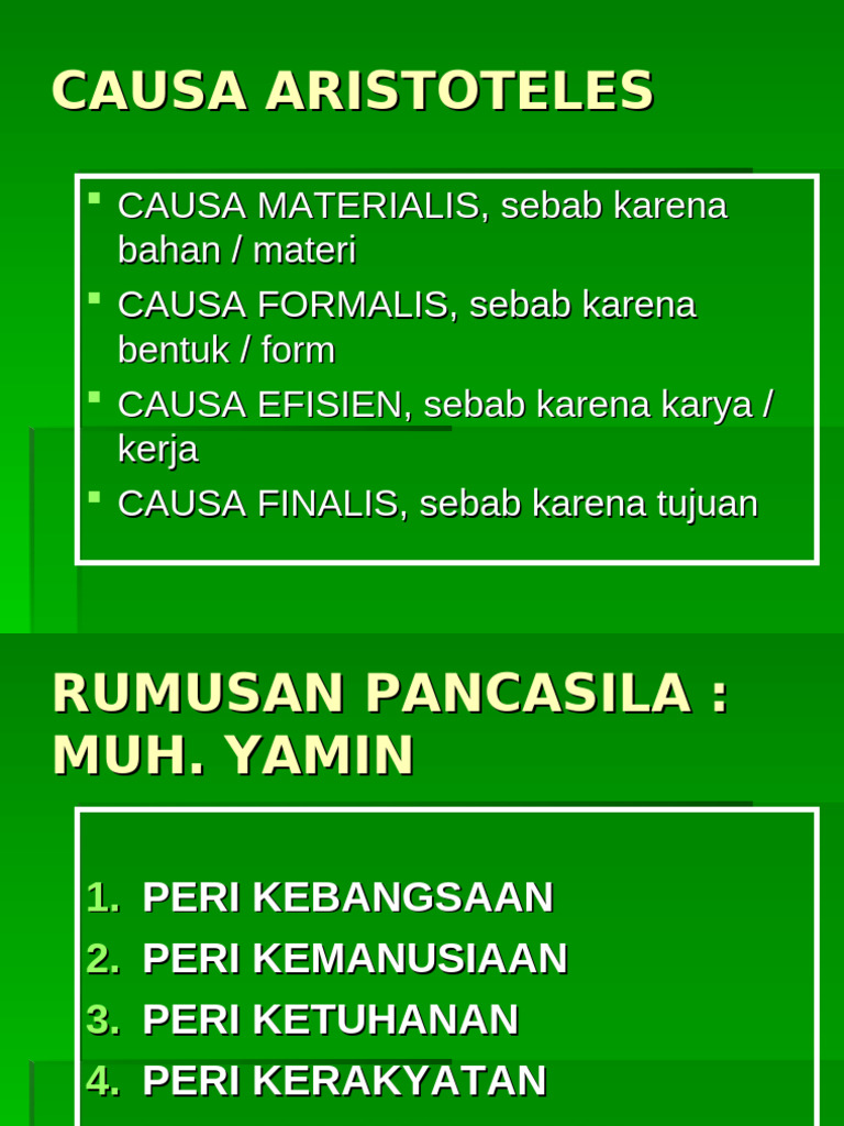 Empat Kausa Pancasila dan Rumusannya | PDF