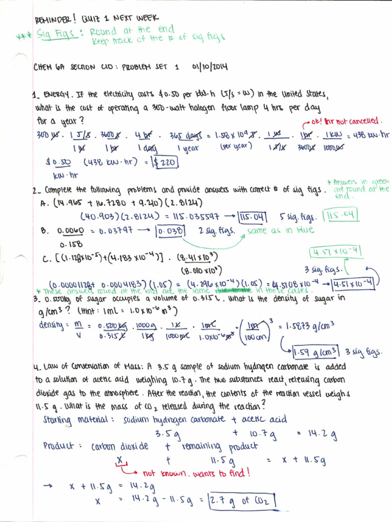 Week 1 PS1 Answer Key | PDF