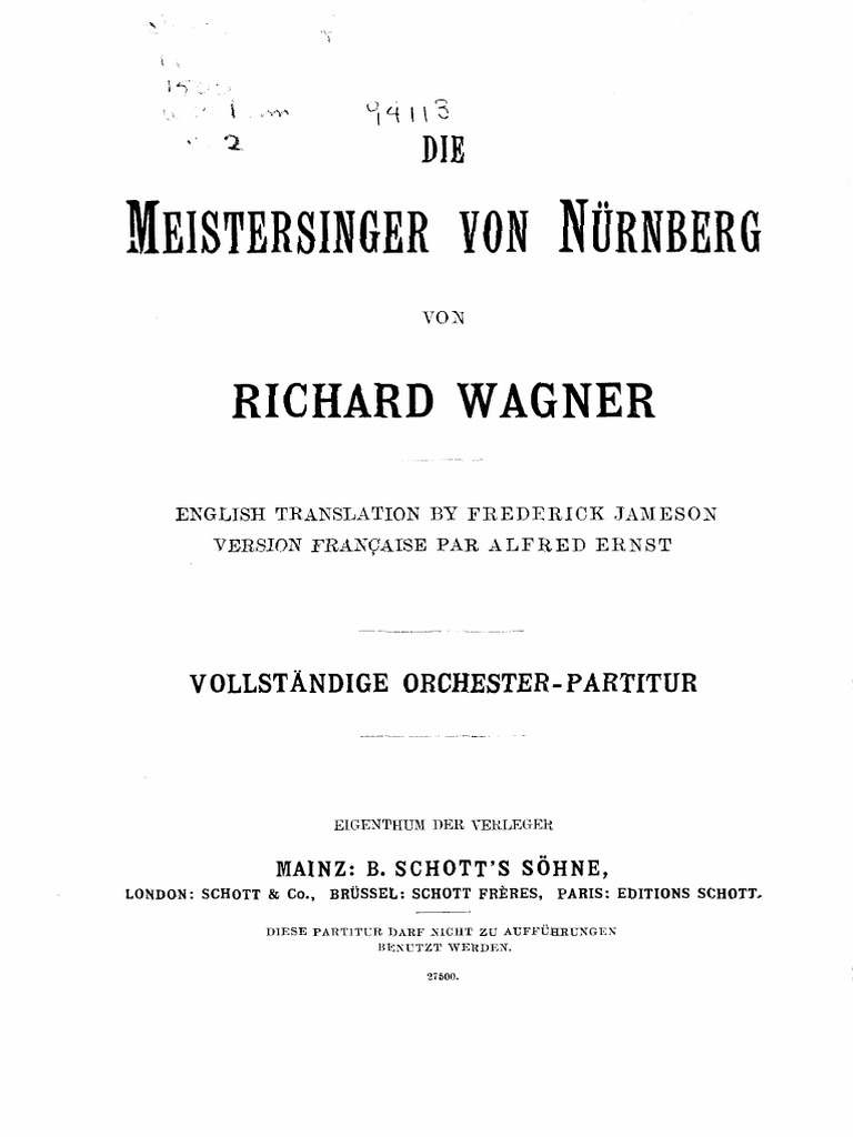 Wagner Diemeistersinger Act2 | PDF