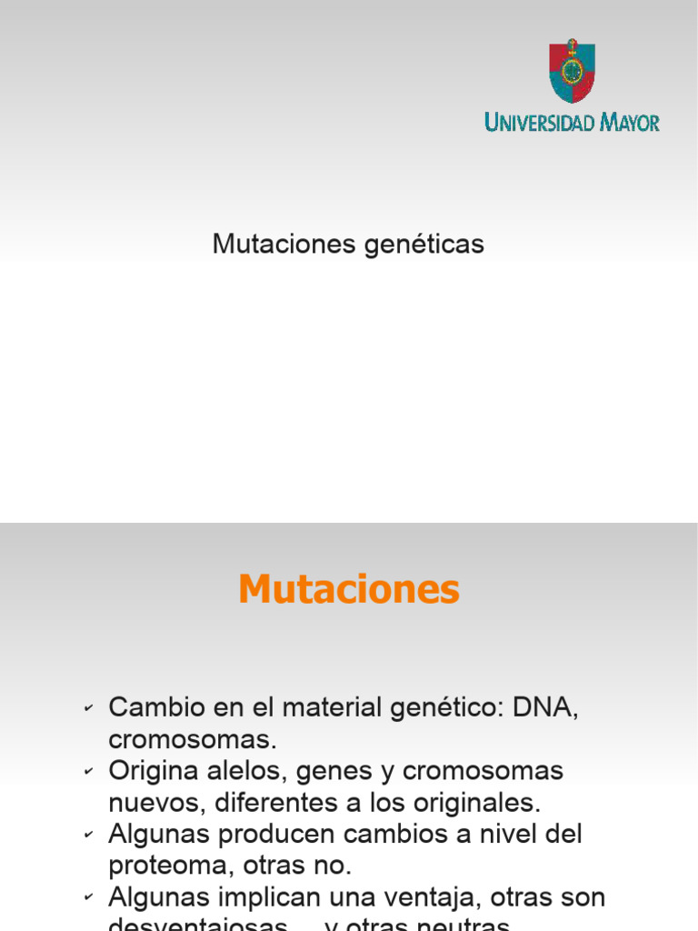 Mutaciones Genéticas | PDF | Mutación | Gene