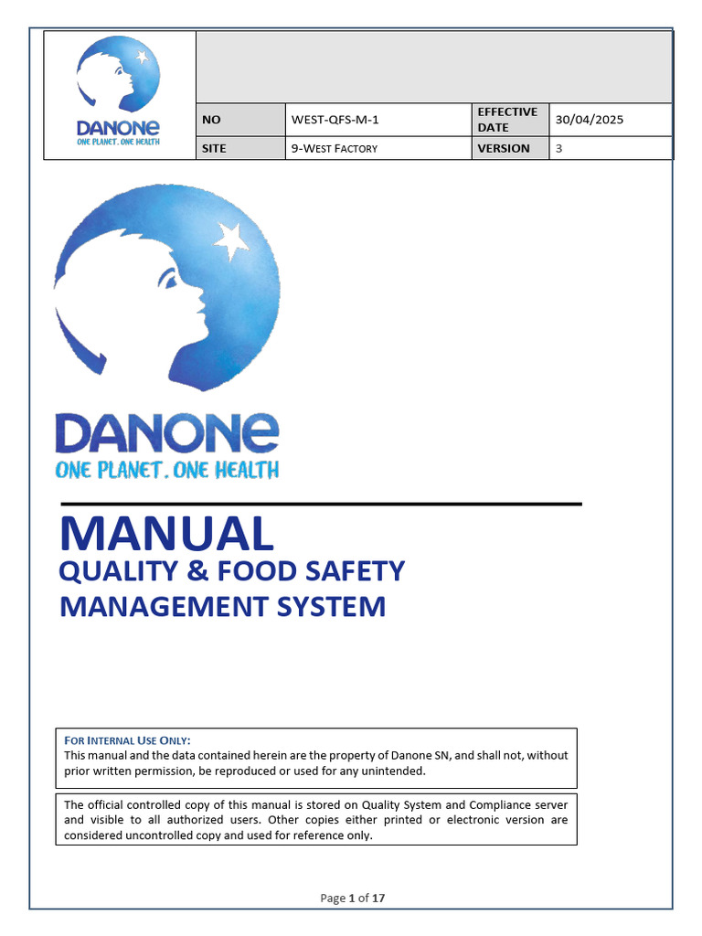 WEST-QFS-M-1 QFS Management System v3 Revise | PDF | Hazard Analysis ...