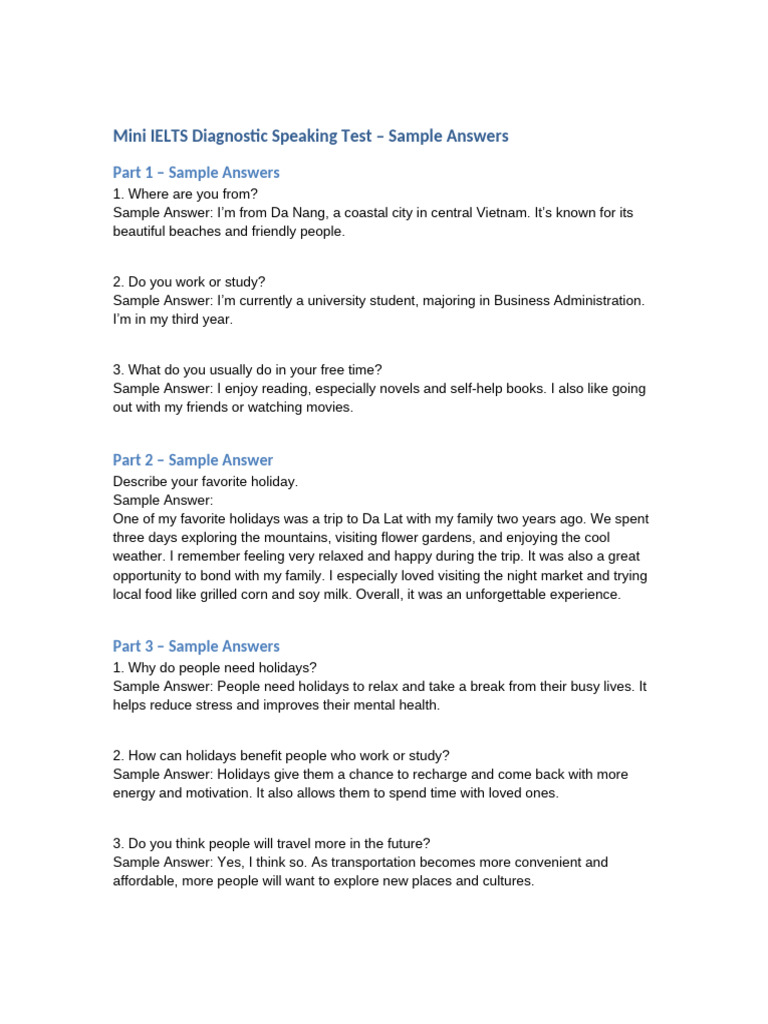 IELTS_Speaking_Sample_Answers | PDF