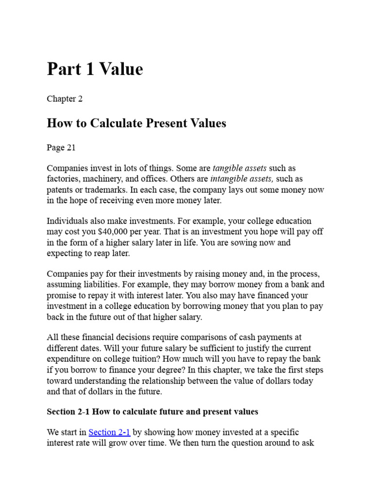 Chapter 2 How To Calculate Present Values | PDF | Present Value | Net Present Value