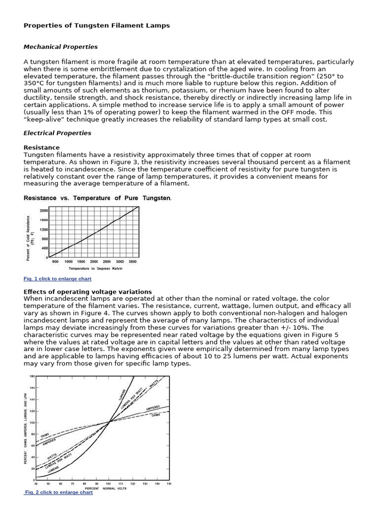 Properties of Tungsten Filament Lamps | PDF | Incandescent Light Bulb ...