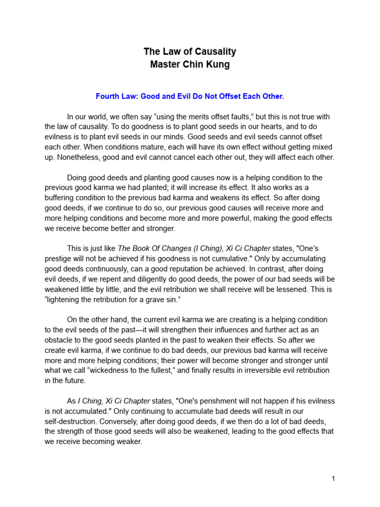 4 The Law of Causality 4 Master Ching Kung | PDF | Karma | Bodhisattva