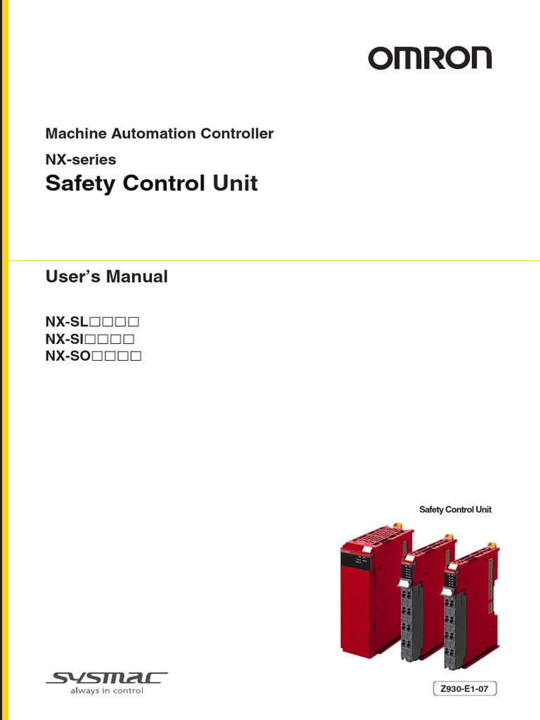 NX Safety Control Unit UsersManual en 201508 Z930-E1-07 Tcm849-113390 | PDF | Input/Output ...