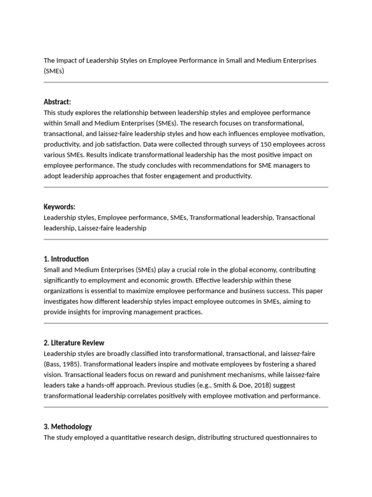Leadership Styles and Employee Performance | PDF | Transformational ...