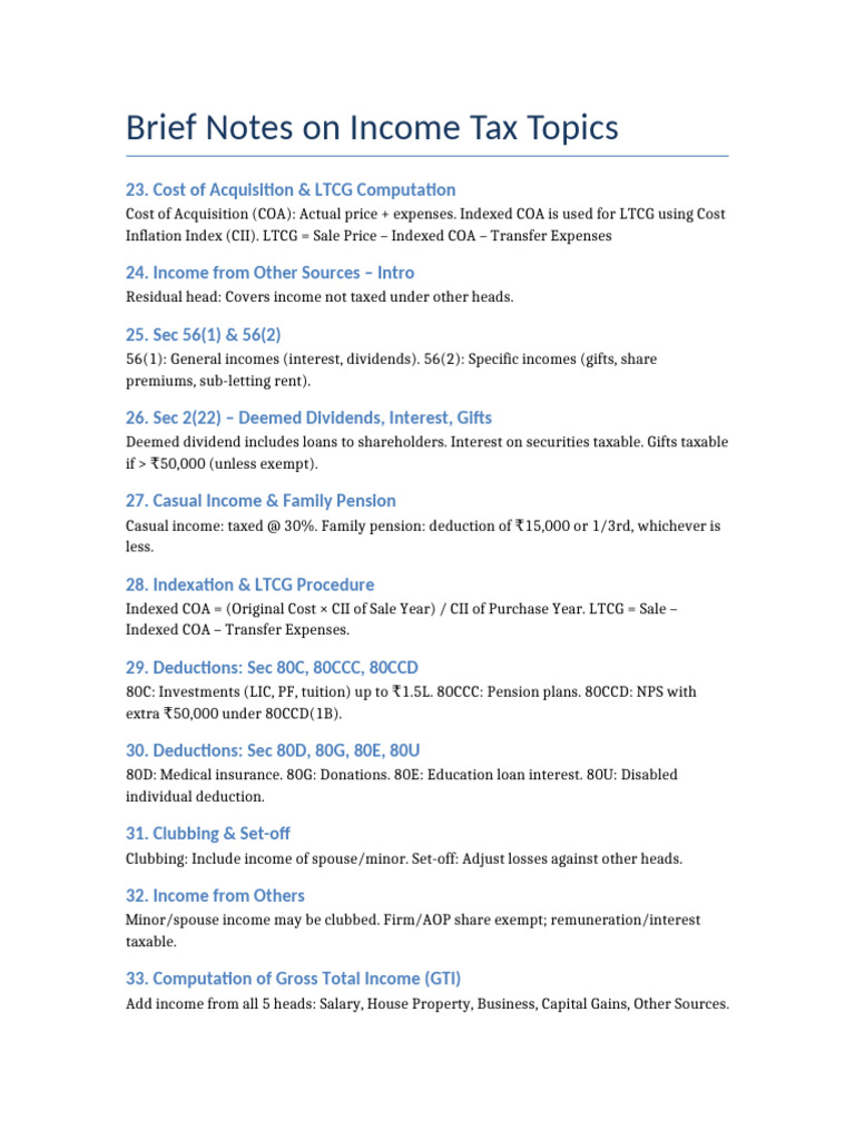 Income Tax Overview and Key Concepts | PDF