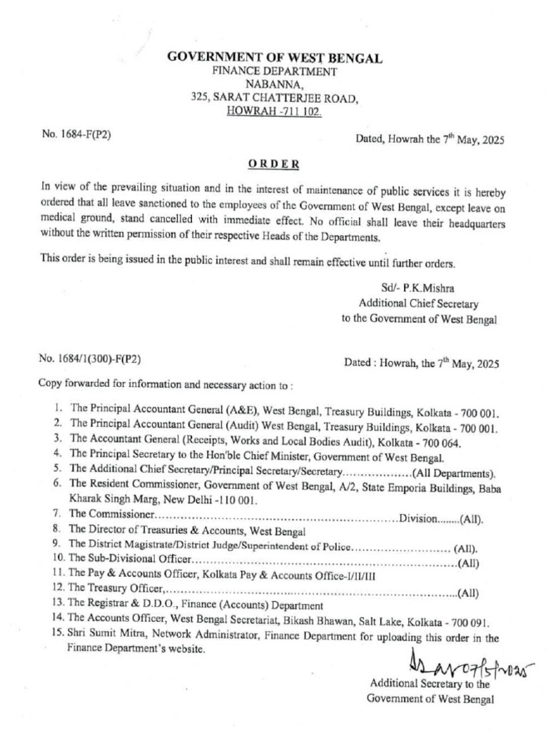 WB - Govt - Order | PDF