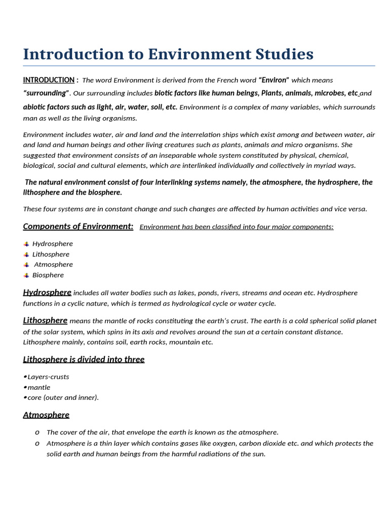 Introduction To Environment Studies | PDF | Sustainability ...