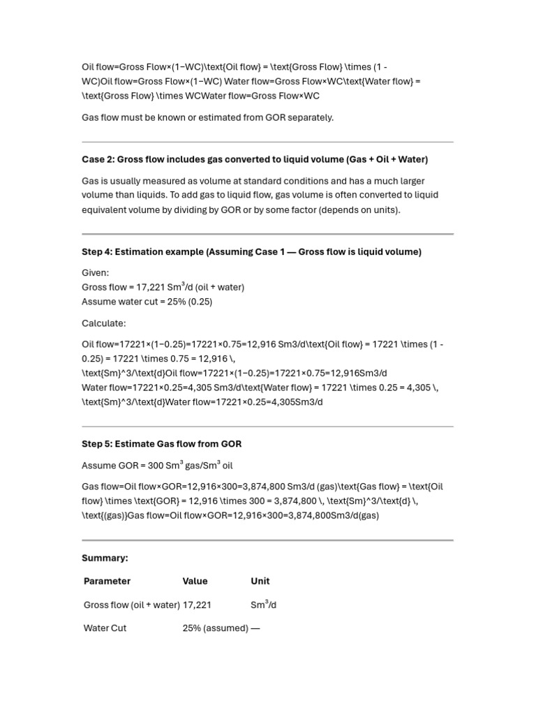 GOR CALCULATION | PDF