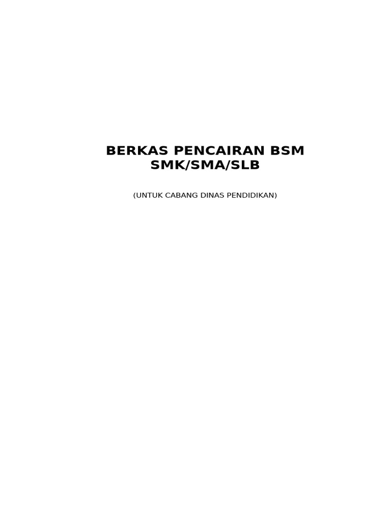 6. Berkas Pencairan BSM 2025 Murni | PDF