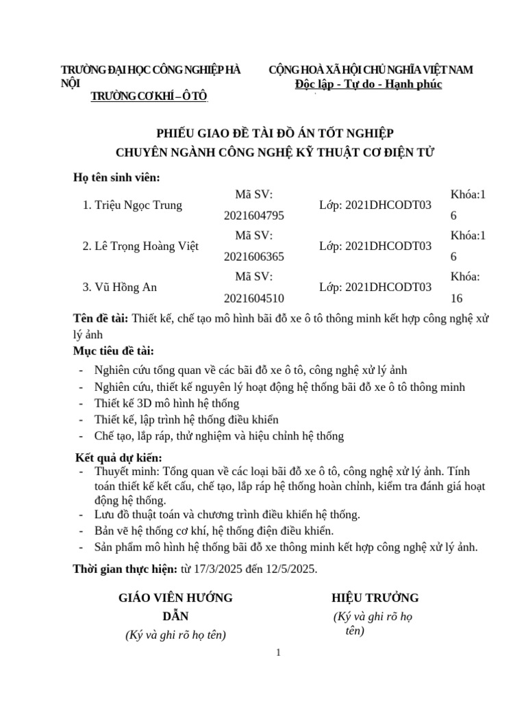 Đ Án Nhóm 2 - Bãi Đ Xe | PDF