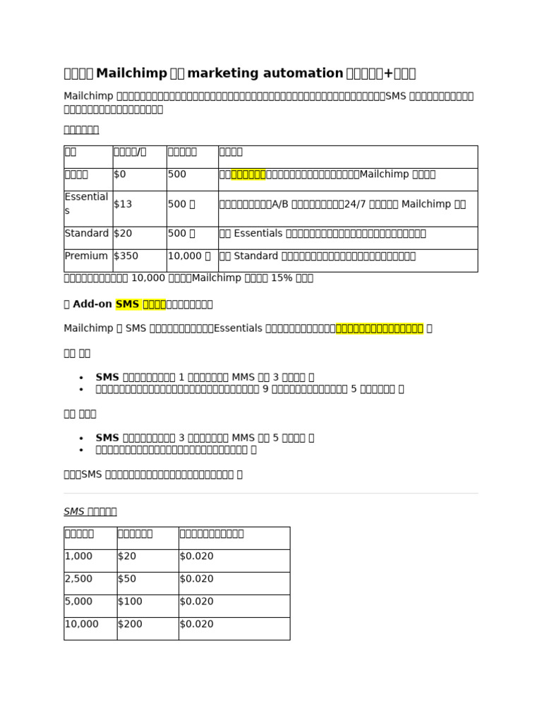 Mailchimp工具intro 使用建议 | PDF