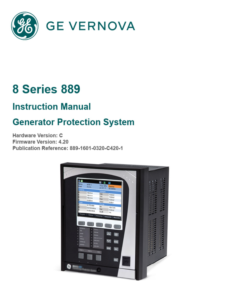 8 Series 889: Instruction Manual Generator Protection System | PDF | Sampling (Signal Processing ...