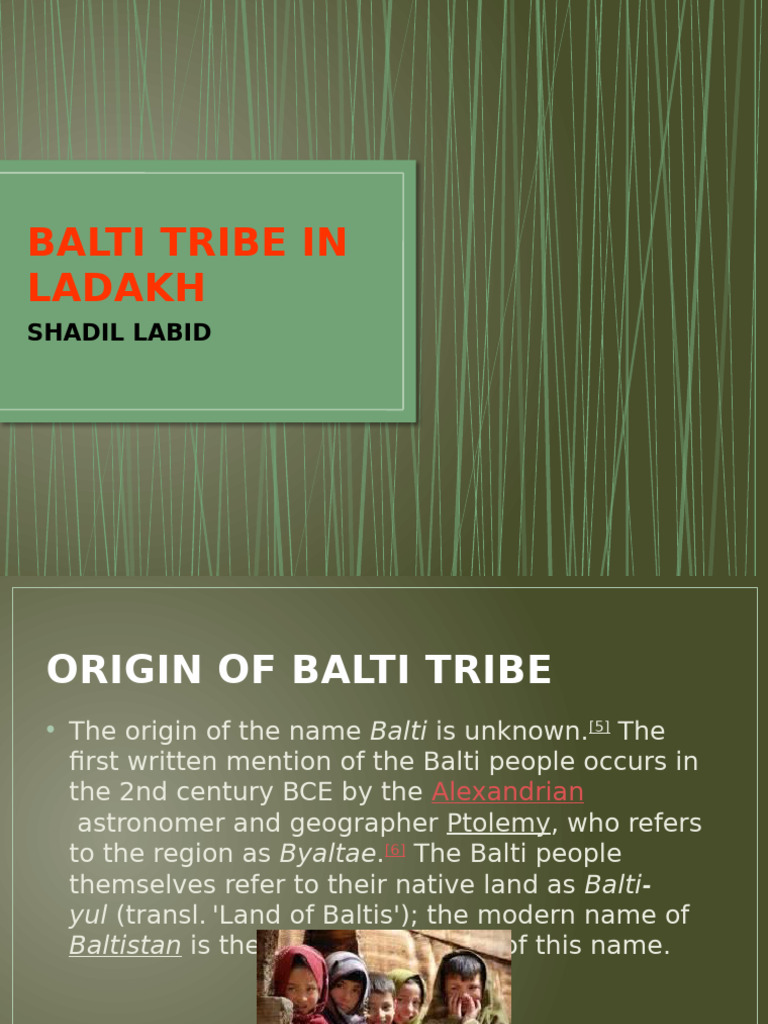 Balti Tribe of Ladakh: Culture and Origin | PDF