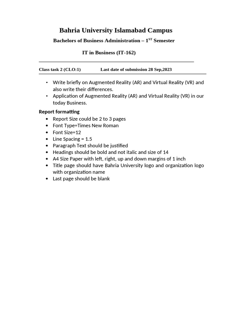 Class Task 2 27092023 060847pm 1 01032024 102025am | PDF