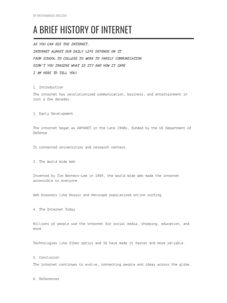 Internet a brief history | PDF