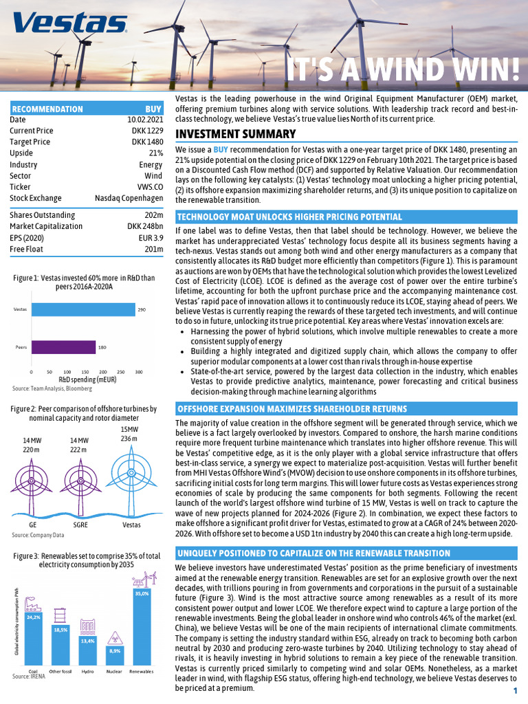 Vestas Report | PDF | Offshore Wind Power | Renewable Energy