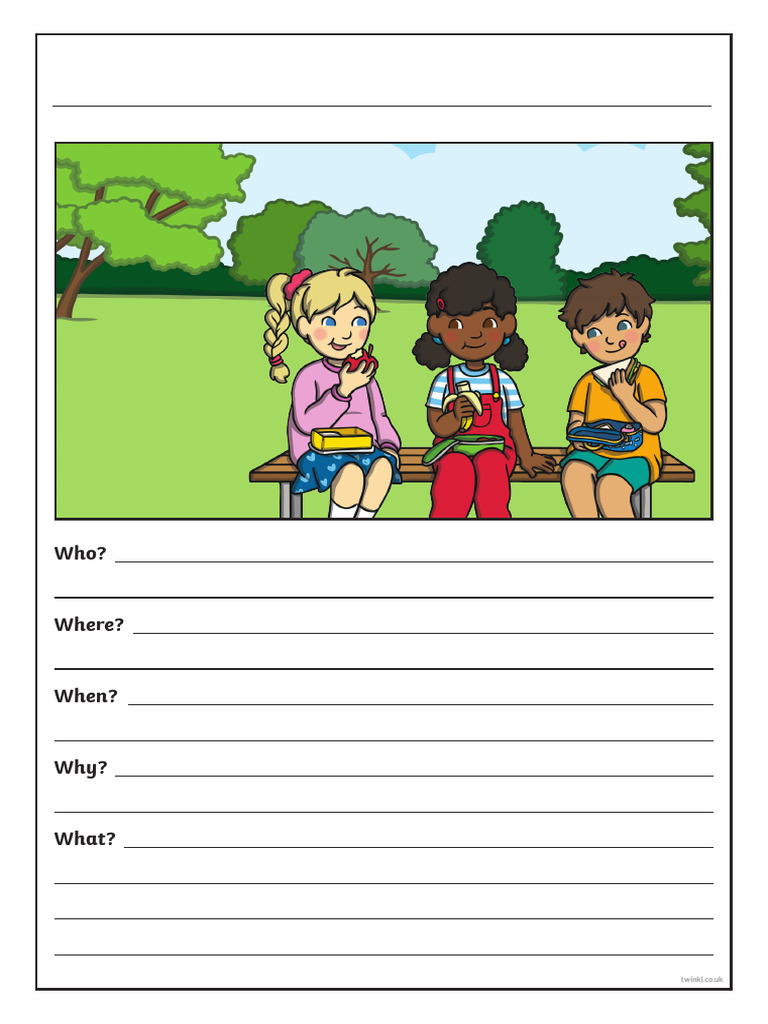 Picture and Prompts Writing Worksheet 1 | PDF