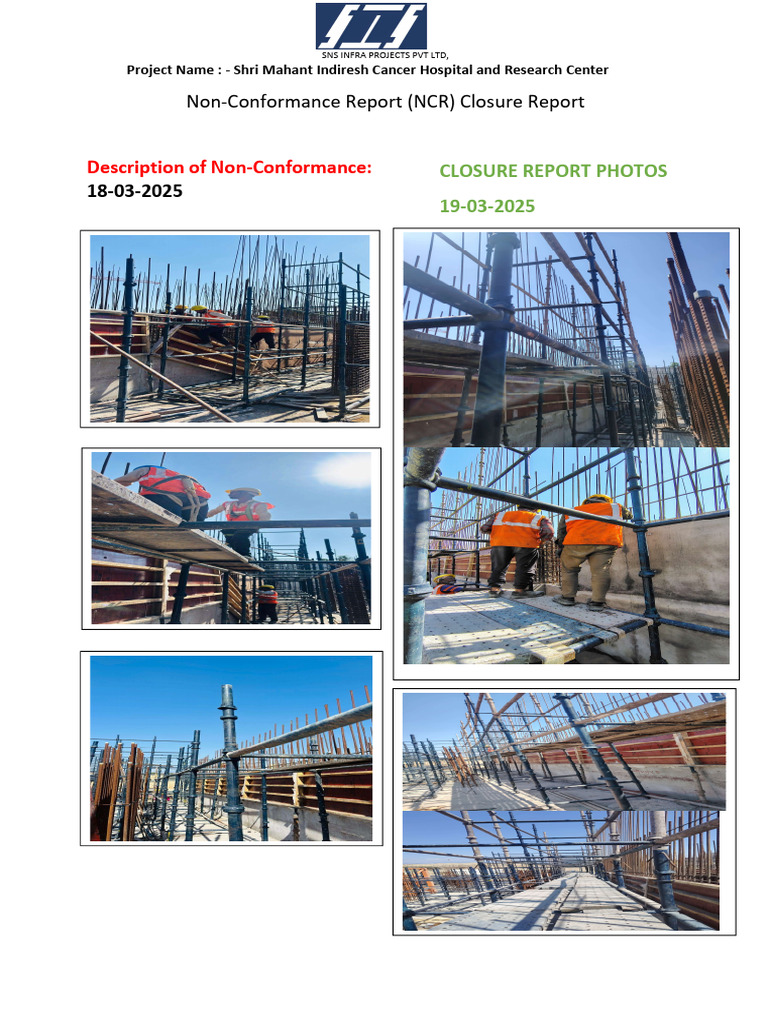 NCR 01 Closure Report | PDF