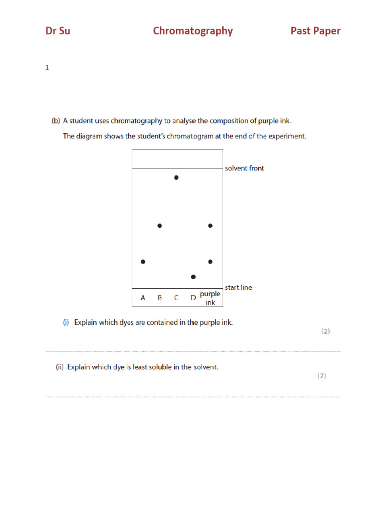 Chromatography Past Paper | PDF
